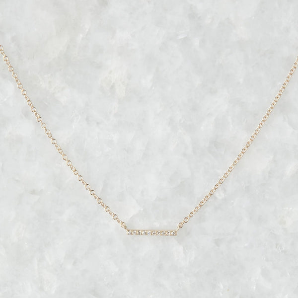 Mini Diamond Bar Necklace - The Golden Carrot