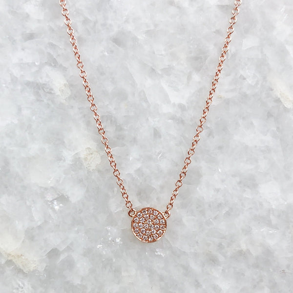 Mini Diamond Disc Necklace - The Golden Carrot